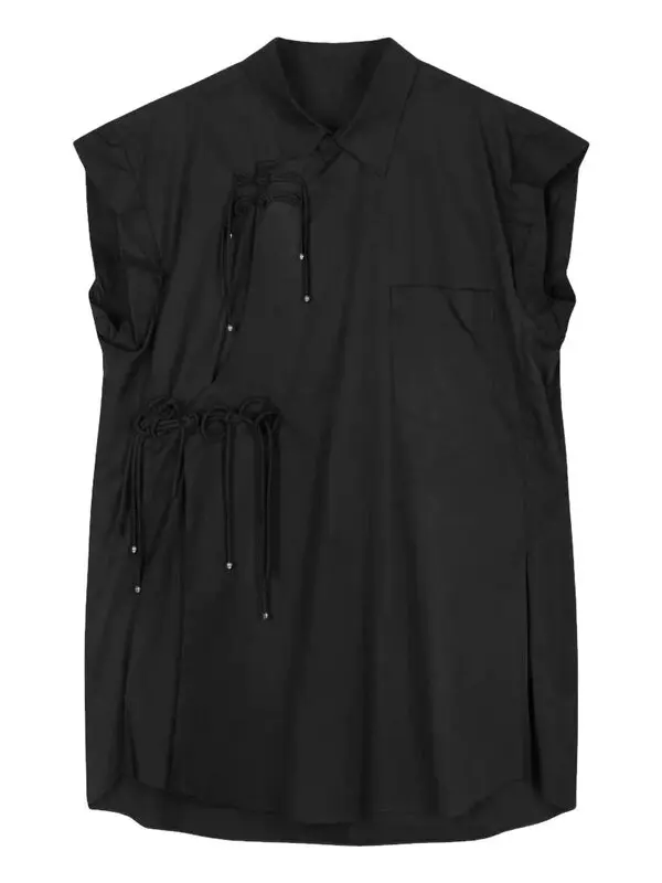 JNBY Sleeveless Shirt With Concealed Fastening And Wrap Design - Black