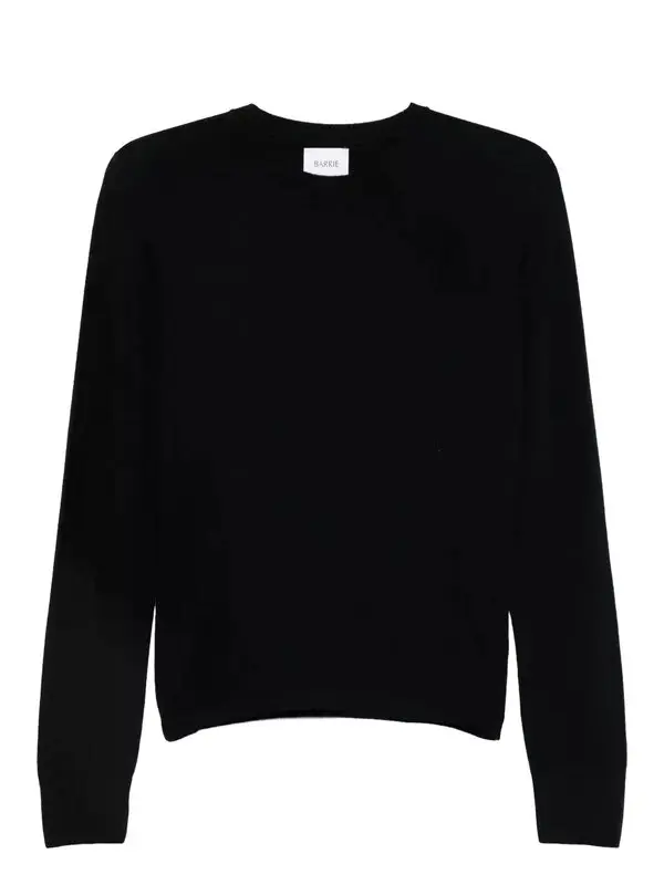 BARRIE Crew Neck Long Sleeve Top - Black