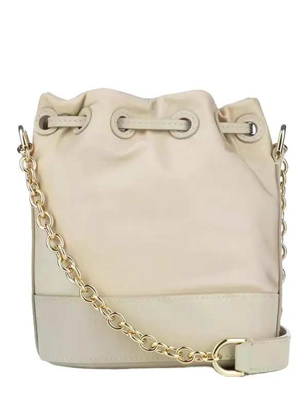 Bally Leather And Chain-link Bucket Bag - Neutrals