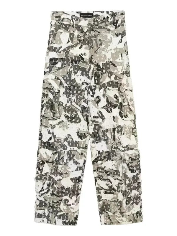 WHO DECIDES WAR Micro Distressed Cargo Trousers - Grey