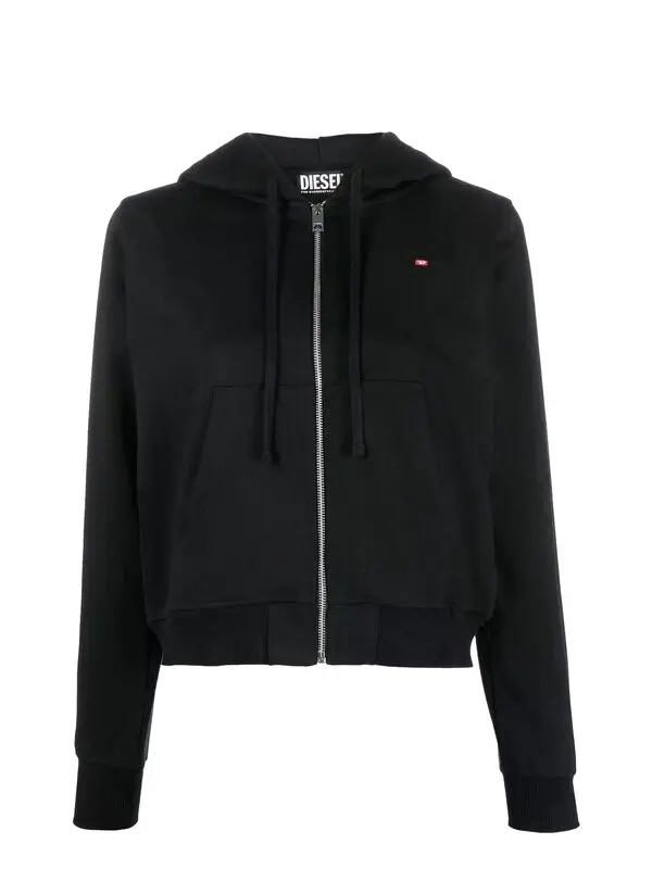 DIESEL® Cotton Blend Zip-up Hoodie - Black