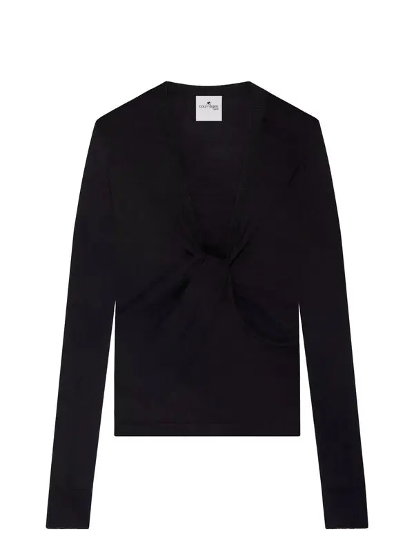 COURREGES Twist Detail Shirt - Black
