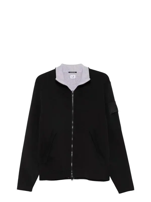 C.P. COMPANY Logo-patch Zip-up Sweatshirt - Black