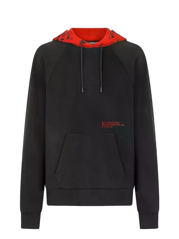 Dolce & Gabbana Eyes Talk Leopard-hood Hoodie - Black