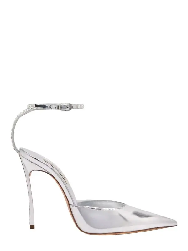 Casadei 100mm Metallic Leather Stiletto Pumps - Silver