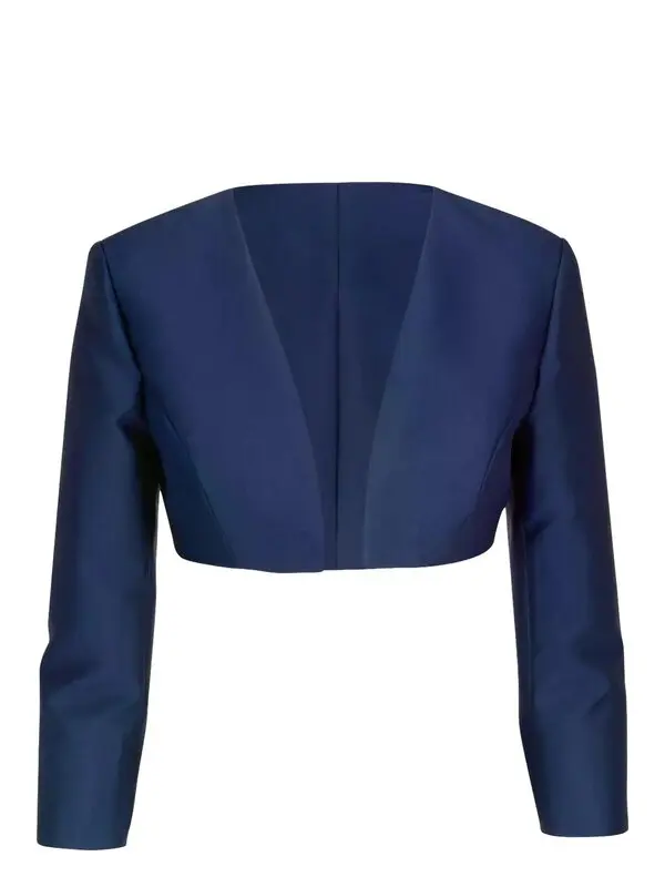 Carolina Herrera Long-sleeve Cropped Jacket - Blue