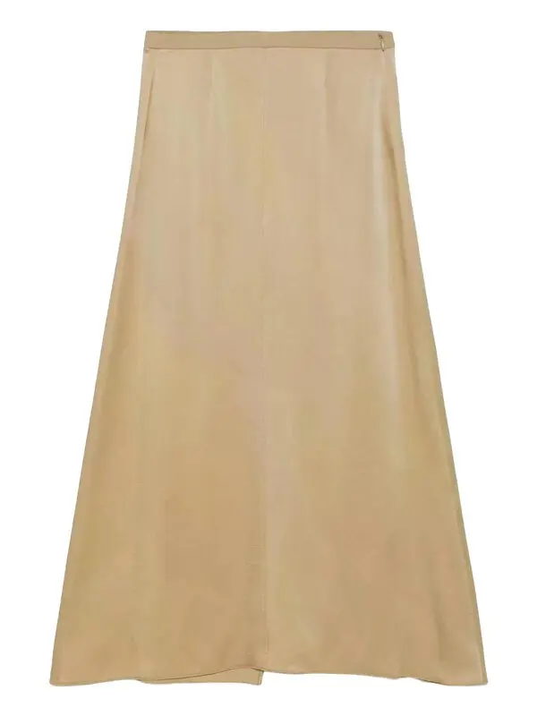 FORTE_FORTE Satin Midi Skirt - Neutrals