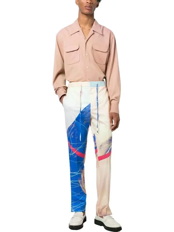 LIMITATO Painterly Print Straight-leg Trousers - Multicolour