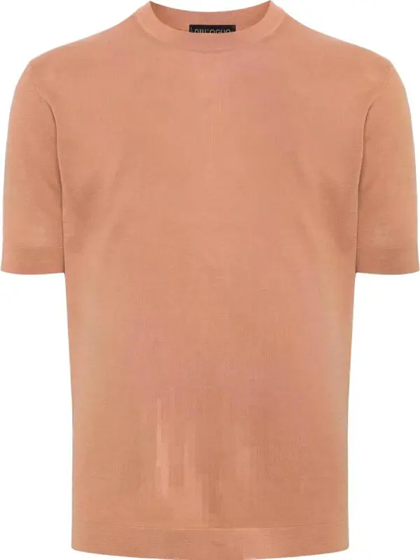 DELL'OGLIO Crew-neck Cotton T-shirt - Pink