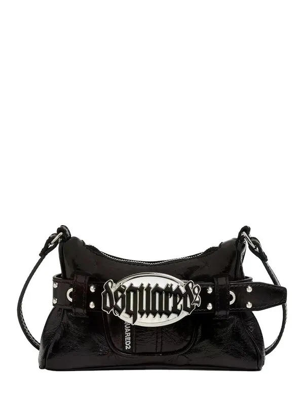 Dsquared2 Gothic Leather Shoulder Bag - Black