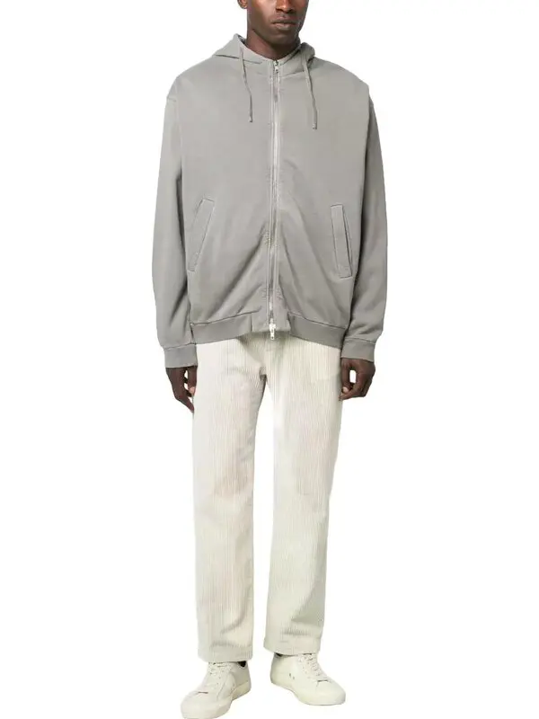 Barena Venezia Zip-up Cotton Hoodie - Grey