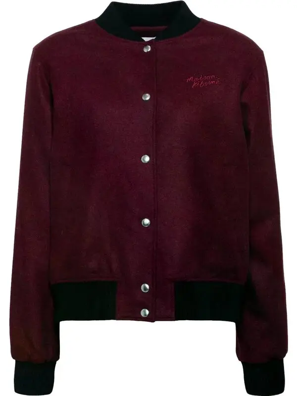 Maison Kitsuné Wool Blend Baseball Blouson - Red