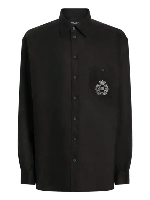 Dolce & Gabbana Logo-embroidered Shirt - Black