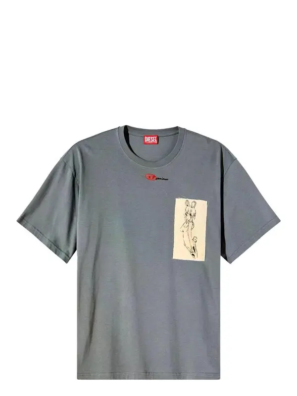 DIESEL® T-boxt T-shirt X Damiano David - Grey