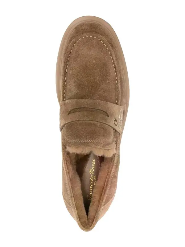 GIANVITO ROSSI Suede Loafers - Neutrals