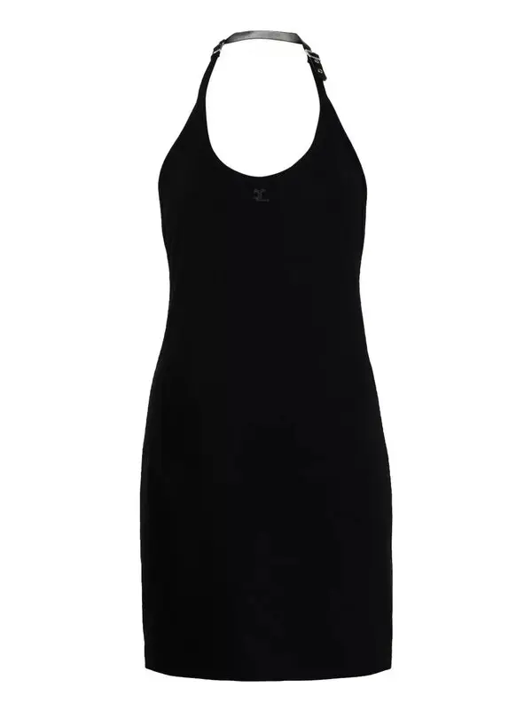 COURREGES Holistic Buckle Logo-patch Minidress - Black