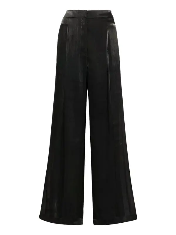 Michael Kors Georgette Pleated Wide-leg Trousers - Black