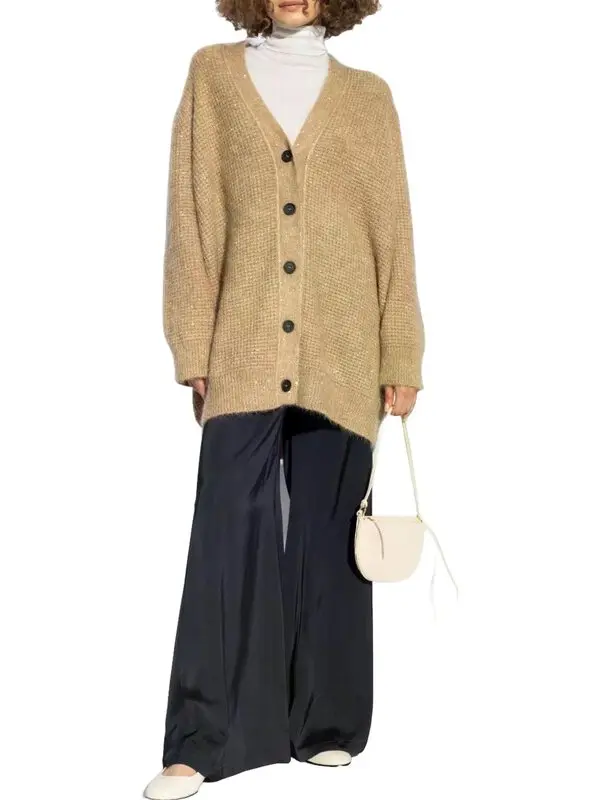 Fabiana Filippi Sequin-detail Waffle-knit Cardigan - Neutrals