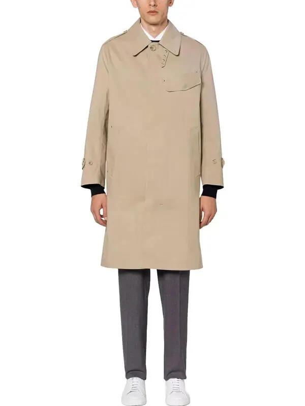 Mackintosh Gilston Single-breasted Cotton Coat - Neutrals