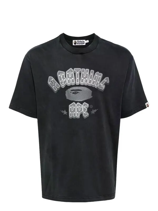A BATHING APE Graphic Print T-shirt - Grey