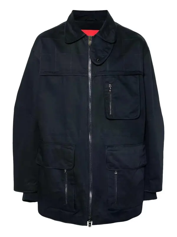 FERRARI Quilted Cargo Coat - Blue
