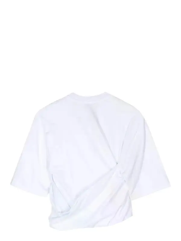 LITKOVSKA Graceful Draped Cotton T-shirt - White