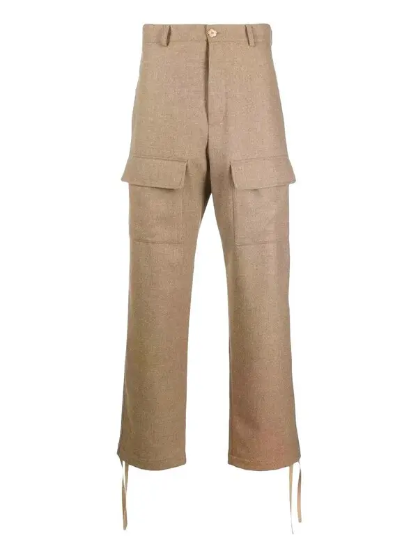 Kenzo Logo Patch Cargo Trousers - Neutrals