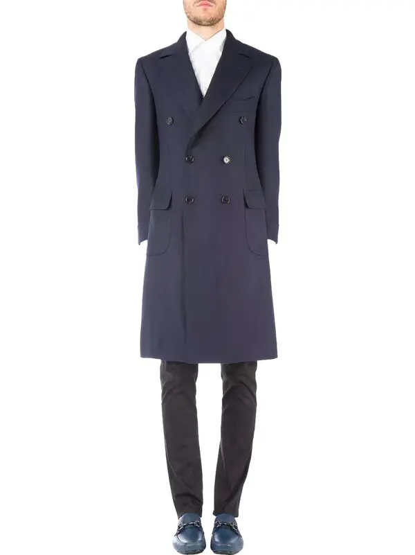 Cesare Attolini Double-breasted Coat - Blue