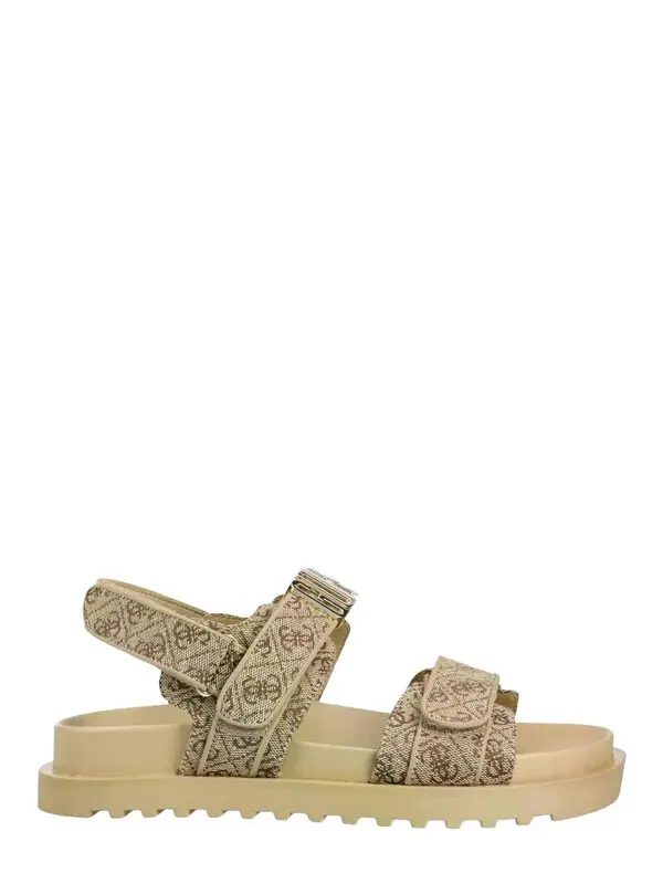 Guess Fabelis Monogram Jacquard Sandals - Neutrals