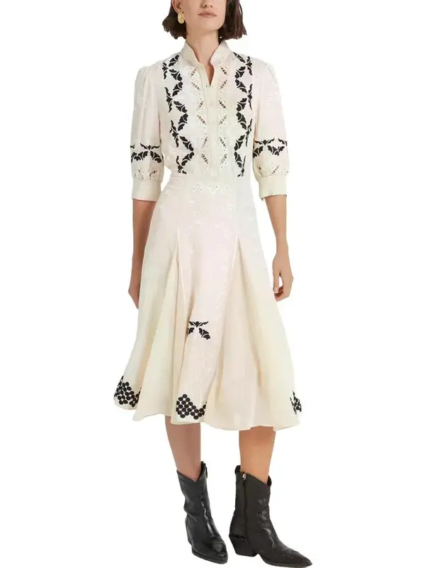 TEMPERLEY LONDON Daphne Midi Dress - Neutrals