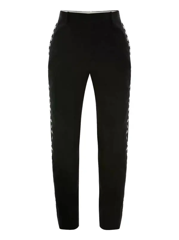 Alexander McQueen Eyelet-detail Slim-cut Trousers - Black