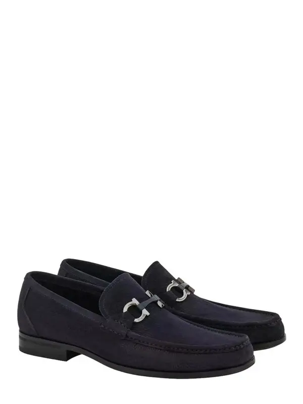 FERRAGAMO Gancini-buckle Loafers - Blue