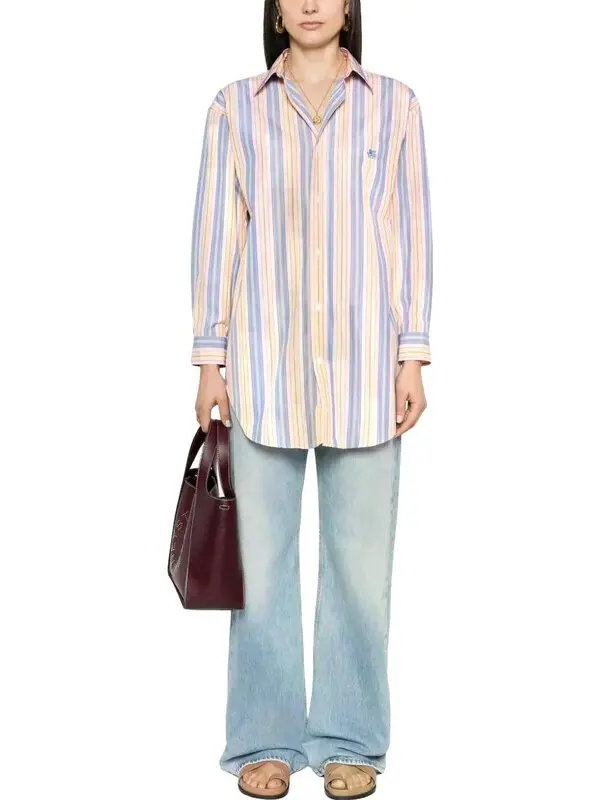 Etro Striped Cotton Shirt - Blue