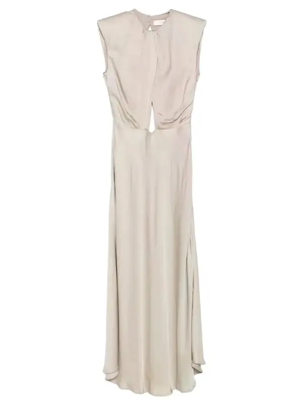 AKEP Satin Dress With Cut-out Detail And Open Back - Neutrals