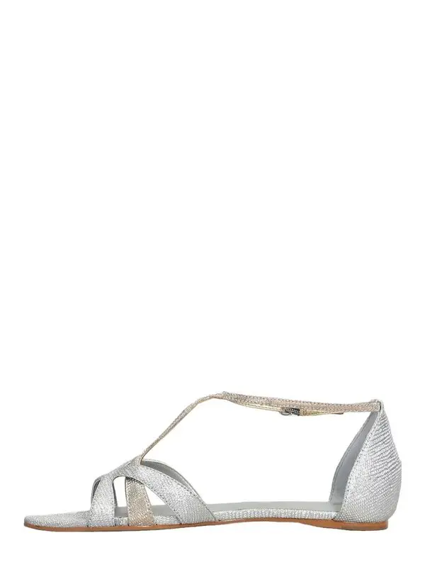 ANDREA CARRANO Two-tone Flat Sandals - Silver