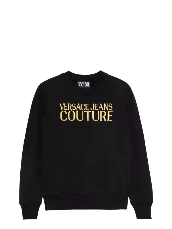 Versace Logo-embroidered Crewneck Sweatshirt - Black