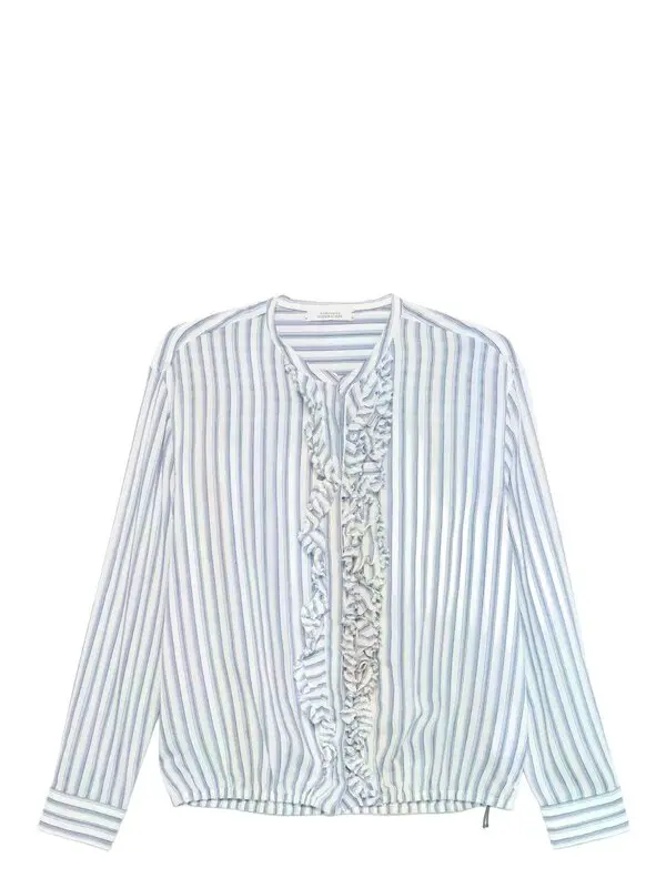 Dorothee Schumacher Striped Shirt With Ruffle Detail - Blue