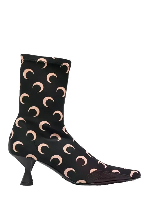 MARINE SERRE 60mm Moon-printed Jersey Ankle Boots - Black