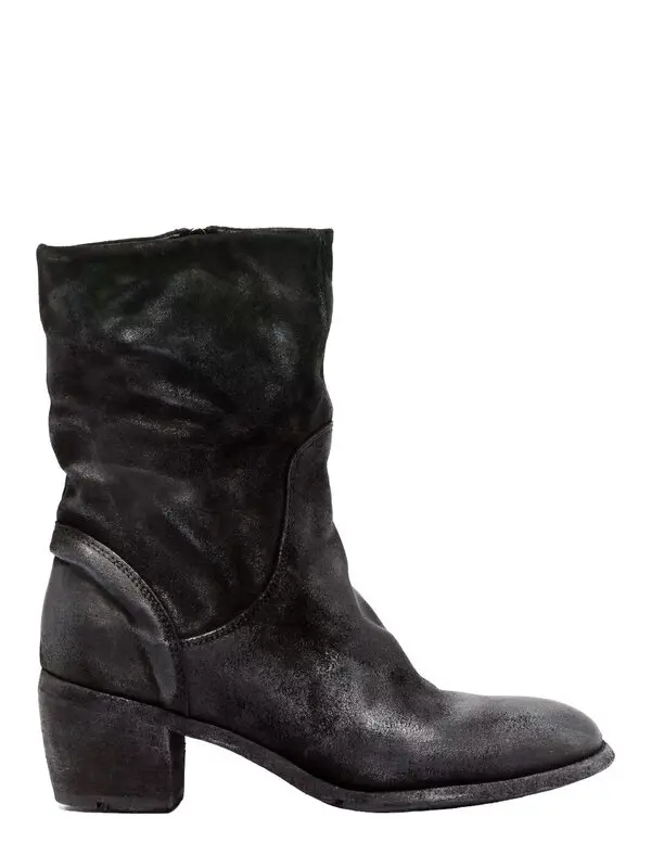 MADISON MAISON Laminated Metallic-finish Ankle Boots - Silver