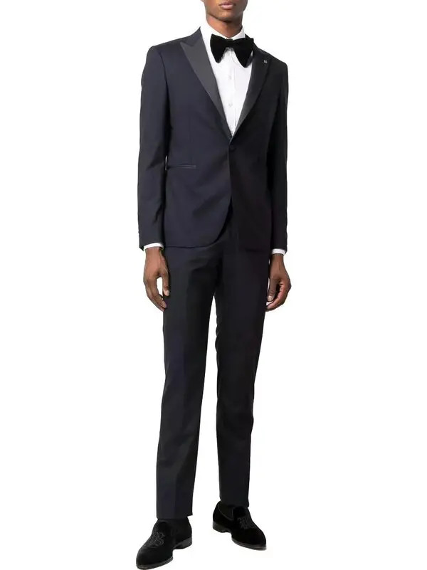 Tagliatore Contrast Panel Slim-fit Suit - Blue