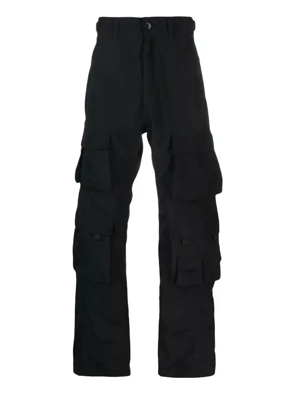 Martine Rose Logo-patch Cotton Cargo Trousers - Black