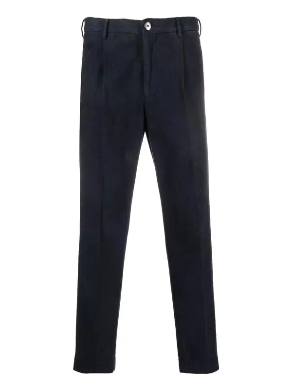 Incotex Tapered Leg Cotton Trousers - Blue