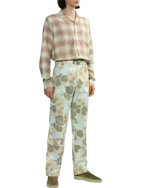 Rhude Logo-embroidered Check-print Shirt - Brown