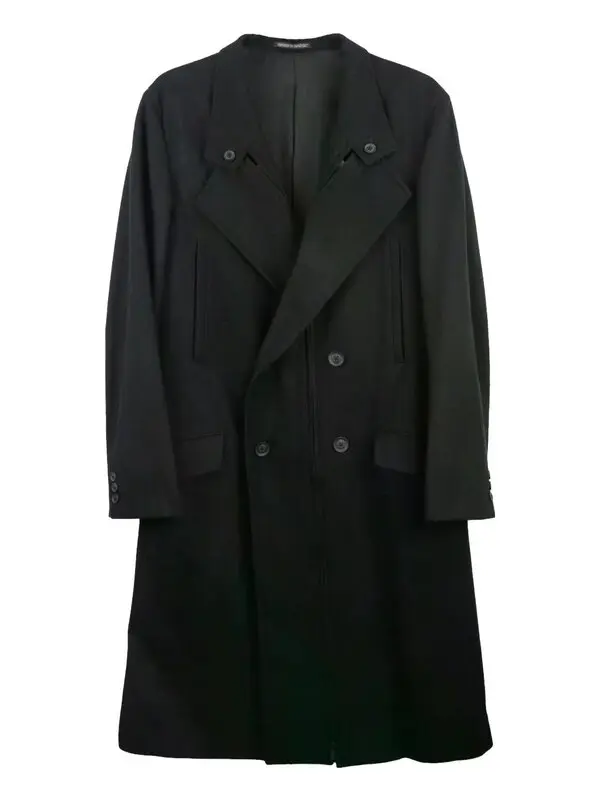 Yohji Yamamoto Double-breasted Wool Coat - Black