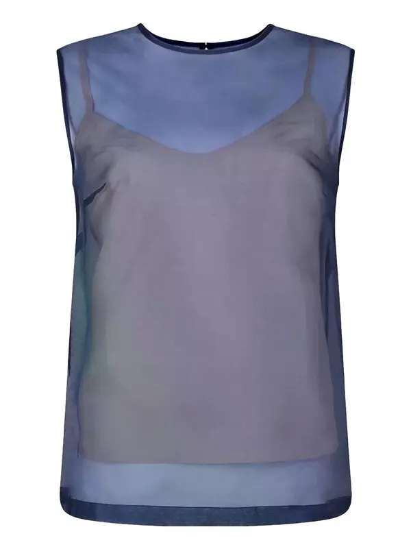 P.a.r.o.s.h Sleeveless Crew Neck Blouse - Blue