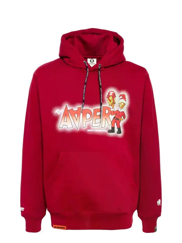 AAPE BY *A BATHING APE Graphic Print Hoodie - Red