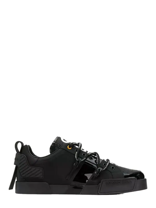 Dolce & Gabbana Portofino Patent Leather Sneakers - Black