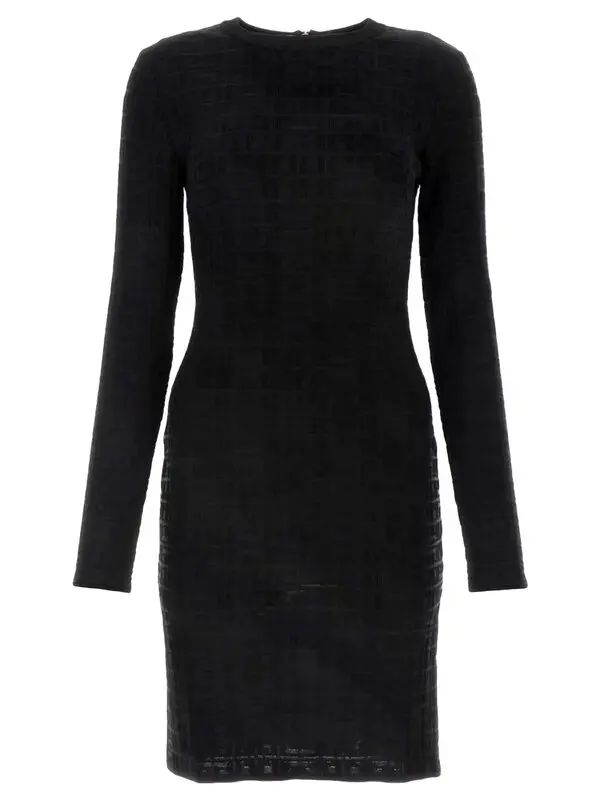 Givenchy 4g Jacquard Long-sleeved Dress - Black