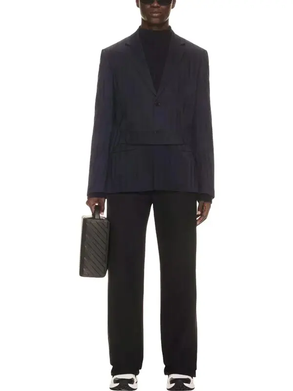 Off-White Shibori Jacquard Belted Blazer - Black