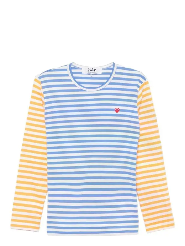 Play Comme Des Garcon Striped Long Sleeve T-shirt - Blue